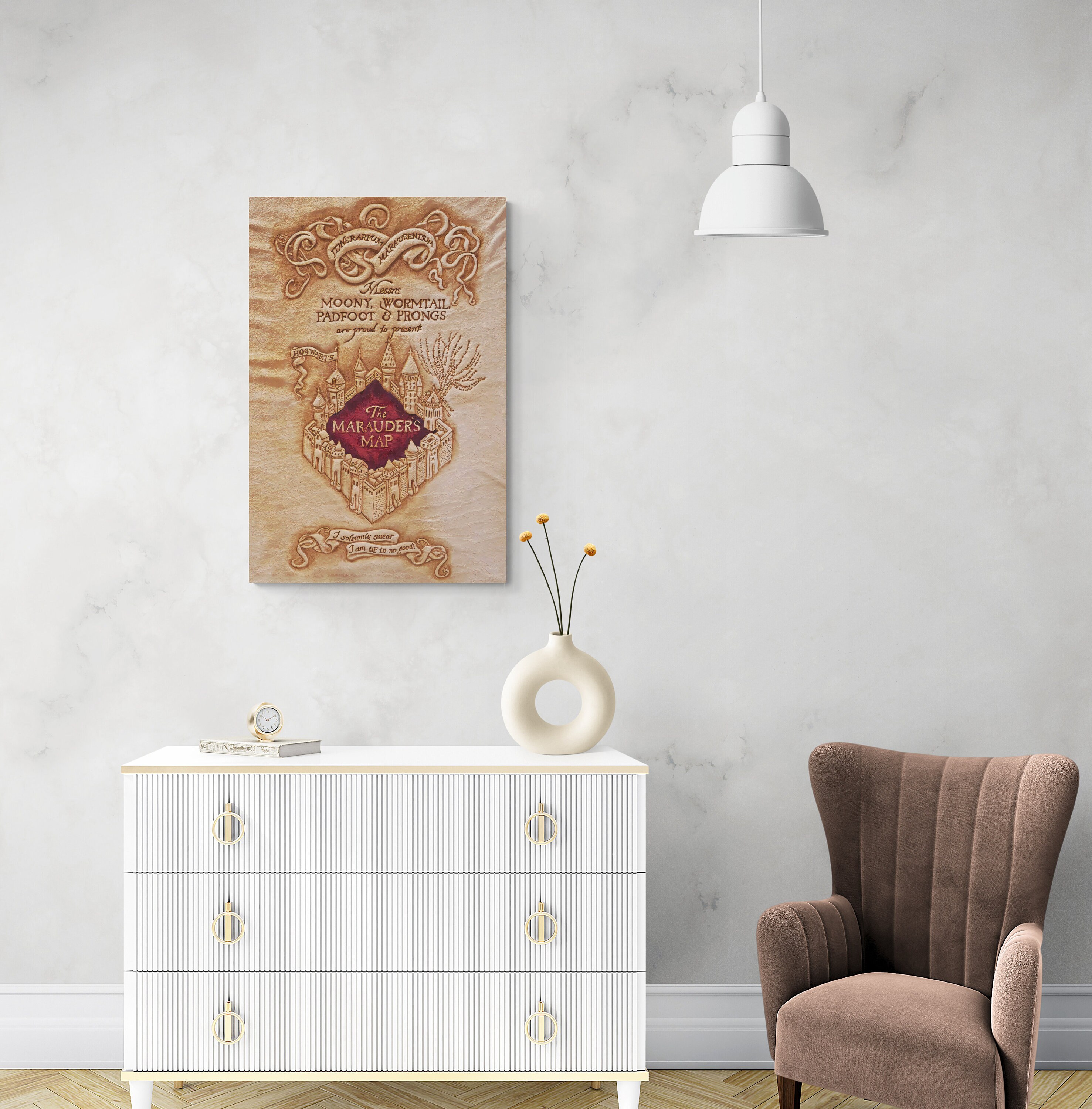 Hogwarts Marauder's Map Harry Potter Canvas Print Hogwarts Map Wall ...