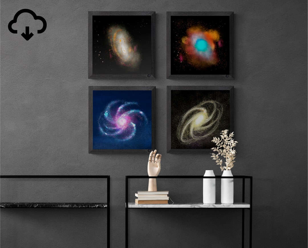 Set of 4 Printable Galaxy Print Set Universe Prints Astronomy ...