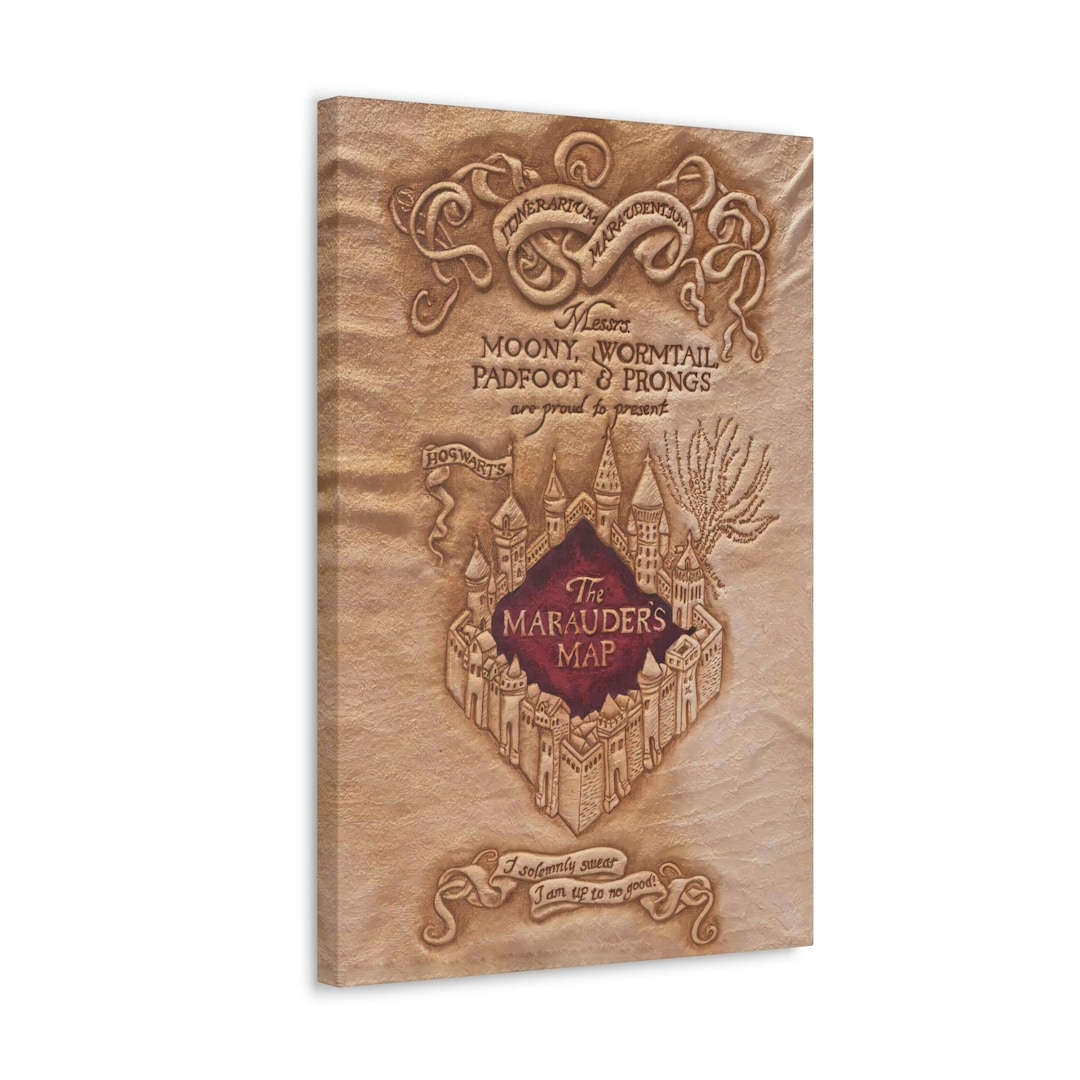 Hogwarts Marauder's Map Harry Potter Canvas Print Hogwarts Map Wall ...
