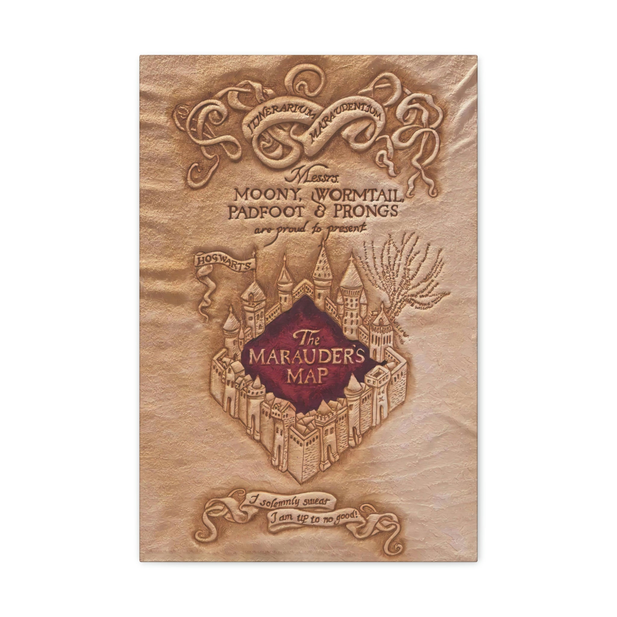 Hogwarts Marauder's Map Harry Potter Canvas Print Hogwarts Map Wall ...