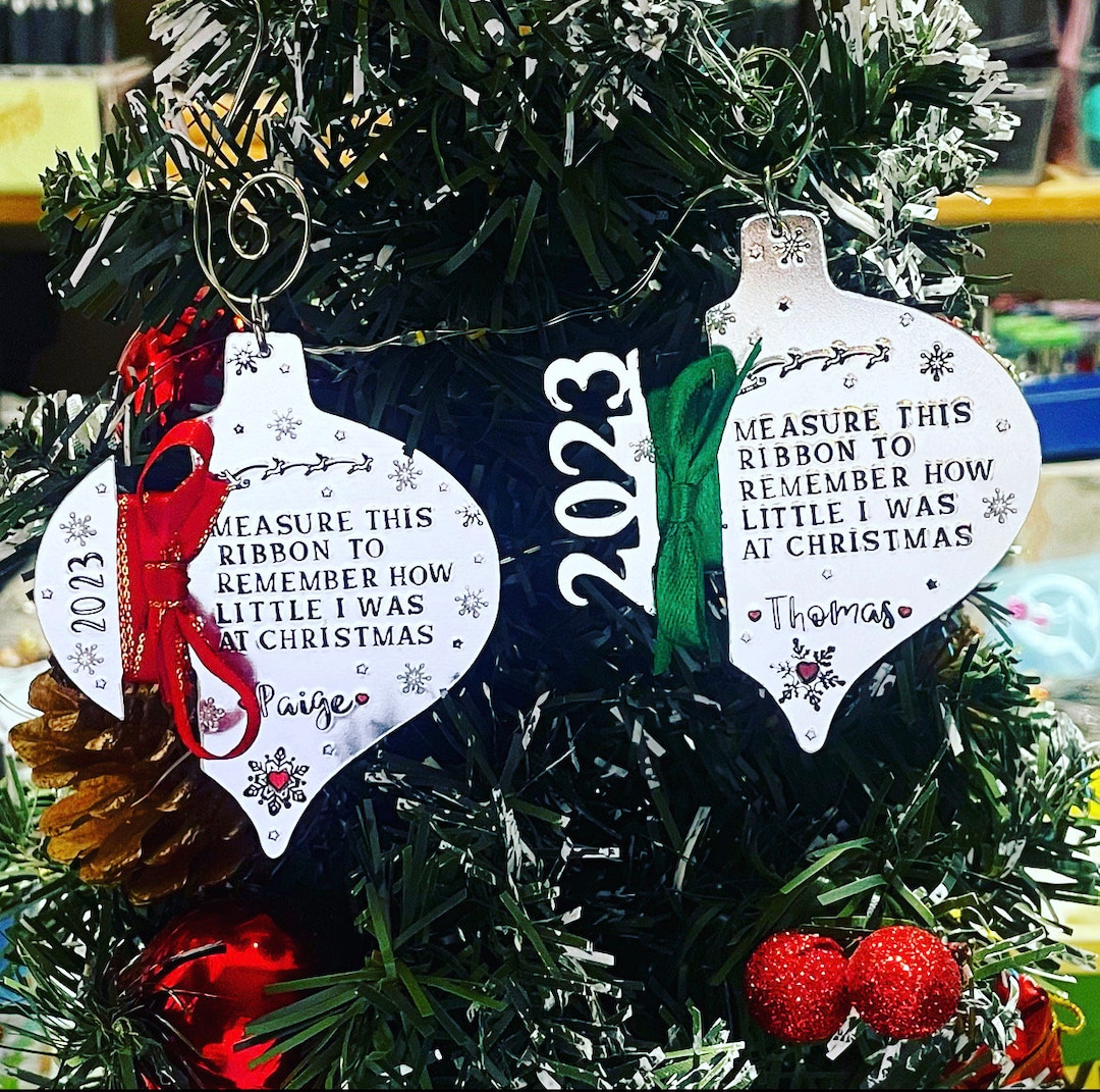 Measure Me Christmas Ornament Christmas Height Ribbon Bauble - Etsy