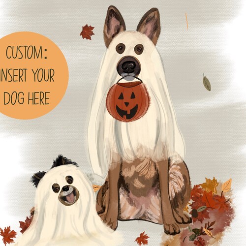 Custom Fall Pet Portrait Ghost Decor Fall Decor Halloween - Etsy