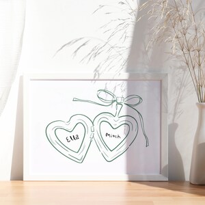 Custom Handwriting Locket Wall Art, Couple Anniversary, Personalized ...