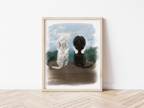 Custom Angel Pet Portrait Painting Pet Loss Personalized | Etsy