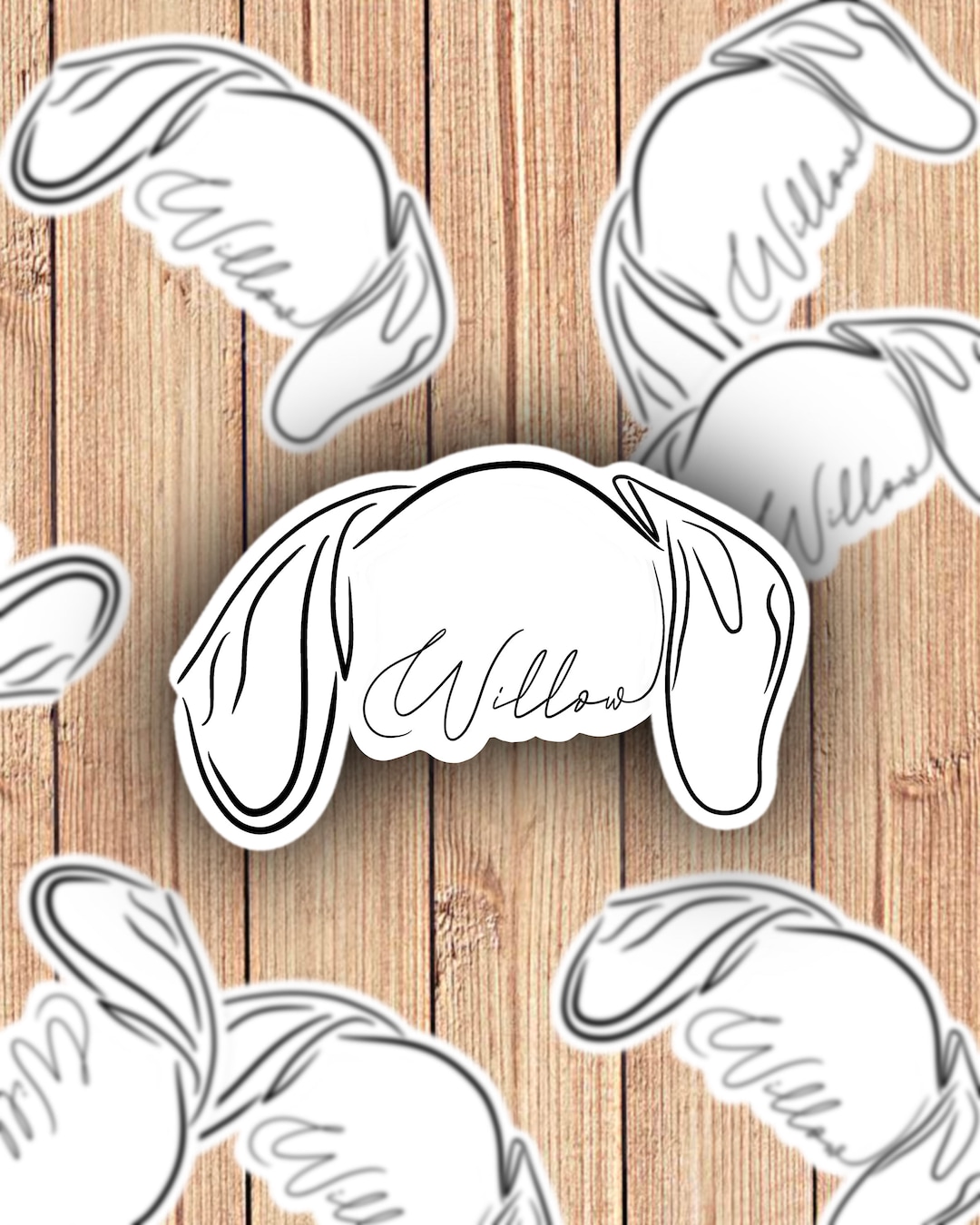 Custom Pet Ear Sticker, Line Art Sticker, Pet Line Art, Dog Sticker ...