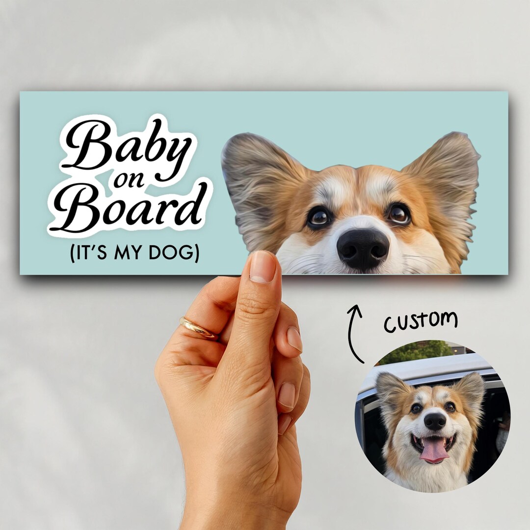 Custom Pet Baby on Board Car Decal, Personalized Dog Car Sticker, Cat ...