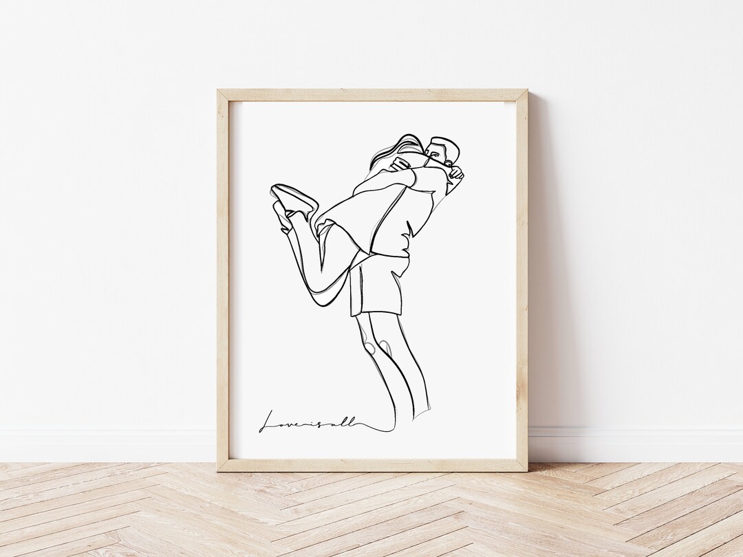 Custom Couples Minimalistic Line Art, Simplistic, Line Drawing ...