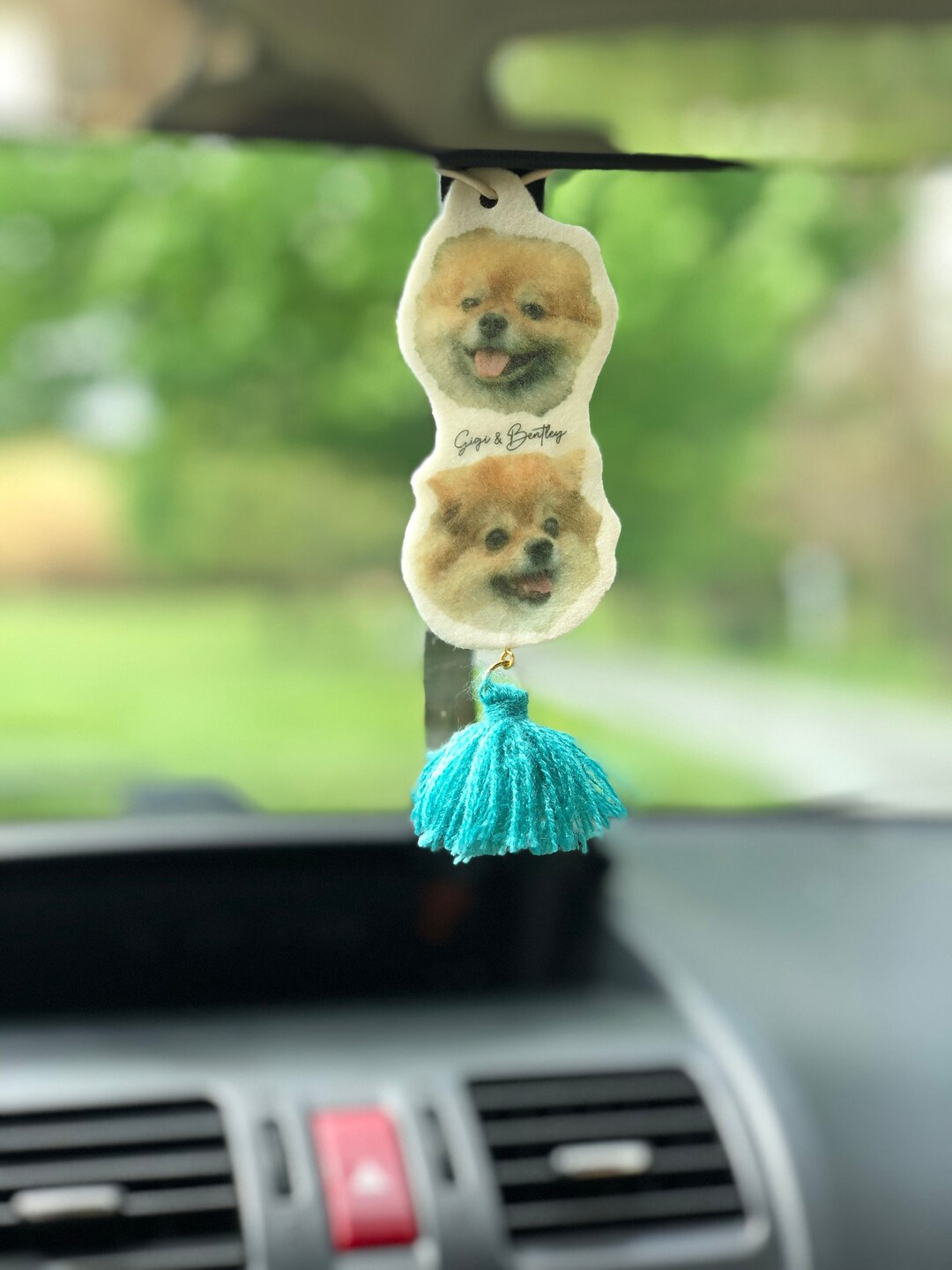 Custom Pet Photo Car Air Freshener Essential Oil Scent Personalized Dog ...