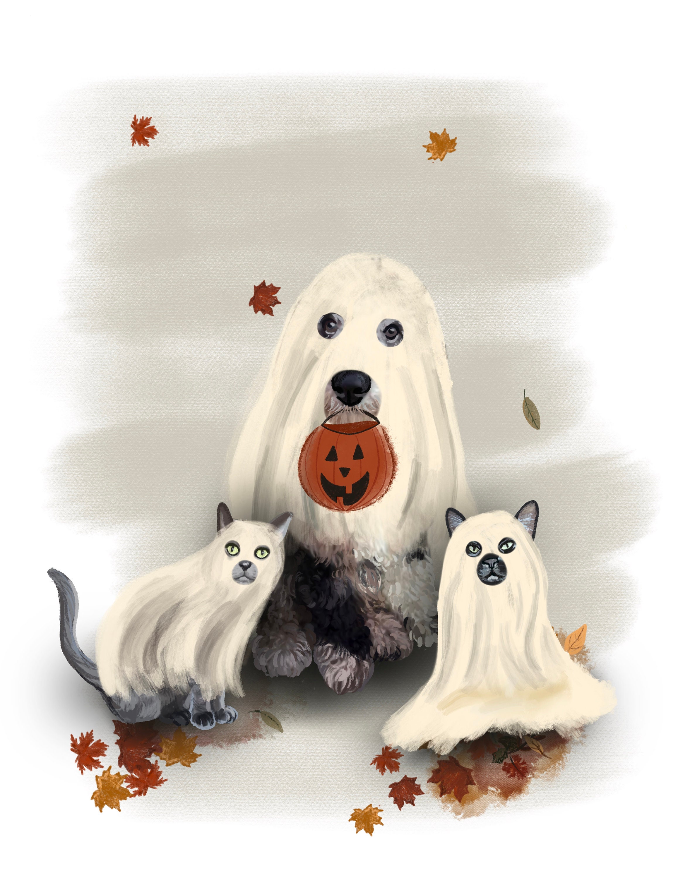 Custom Fall Pet Portrait Ghost Decor Fall Decor Halloween - Etsy
