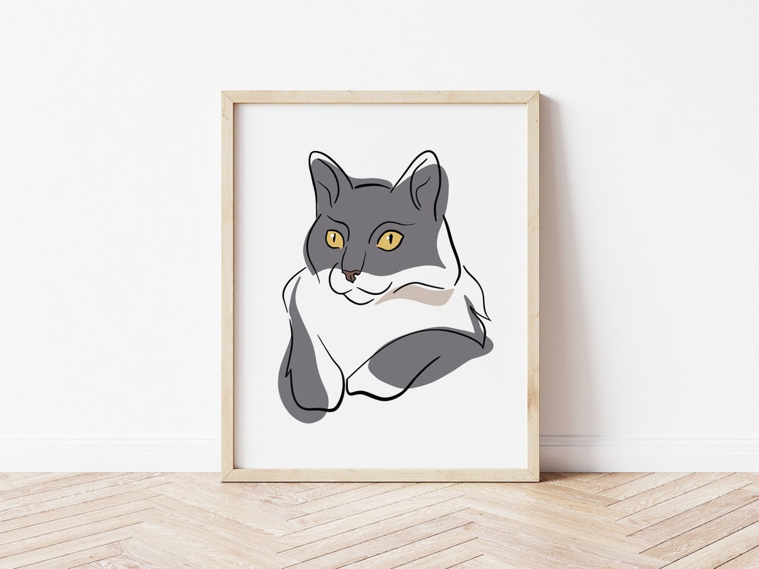 Custom Line Art Pet Portrait, Minimalistic Pet Portrait, Line Drawing ...