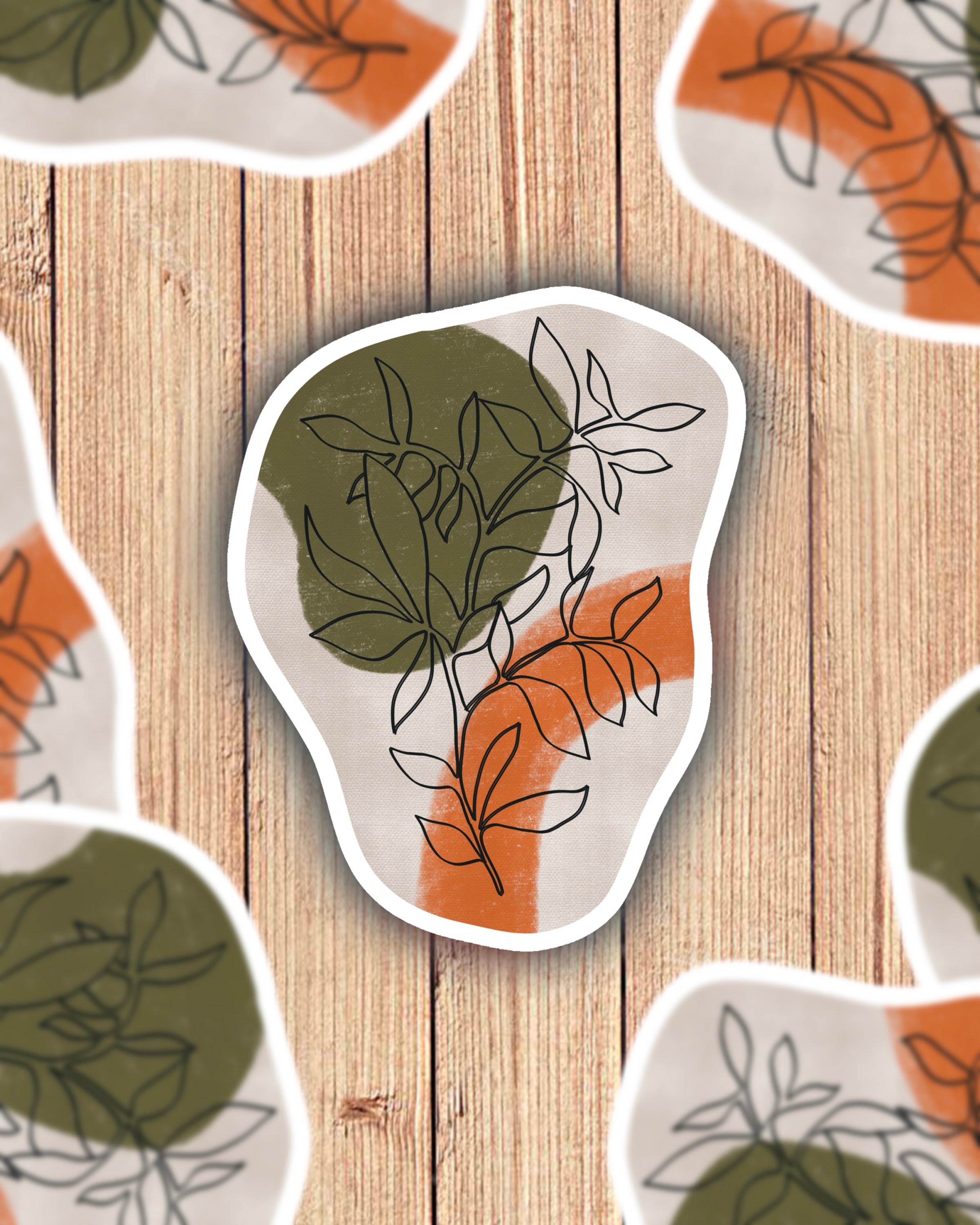 Boho Mid Century Modern Sticker Flower sticker Minimalistic | Etsy