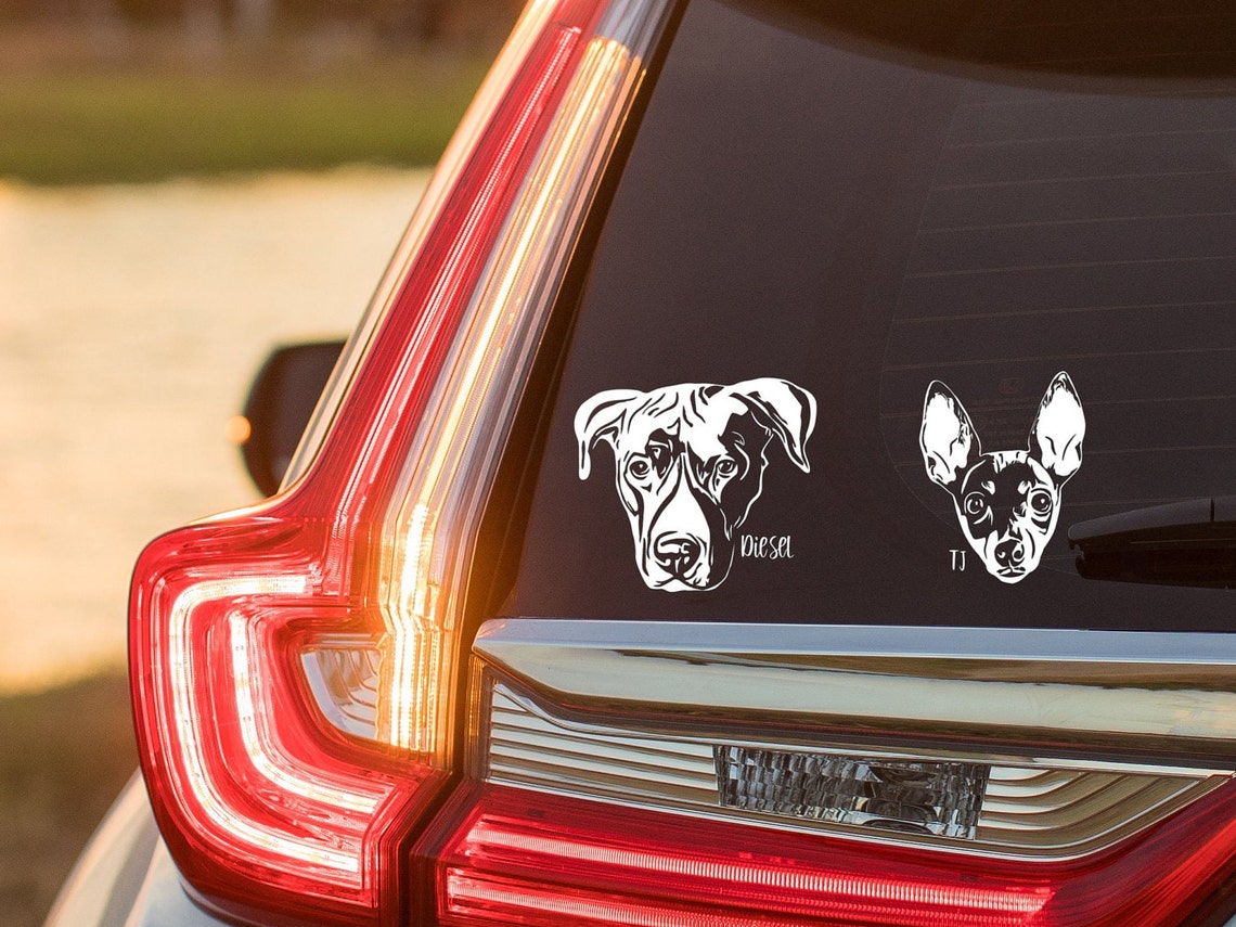Custom Pet Portrait Car Decal Personalized Dog Car Sticker - Etsy
