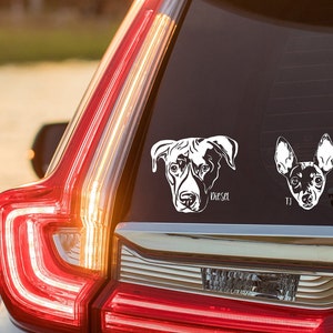 Custom Pet Portrait Car Decal, Personalized Dog Car Sticker, Cat Decal ...