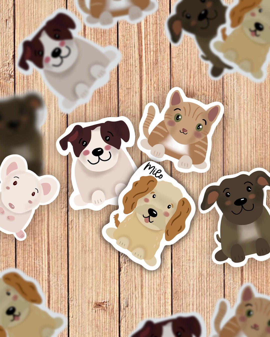 Custom Illustrated Pet Sticker, Cartoon Dog Sticker, Cat Sticker ...