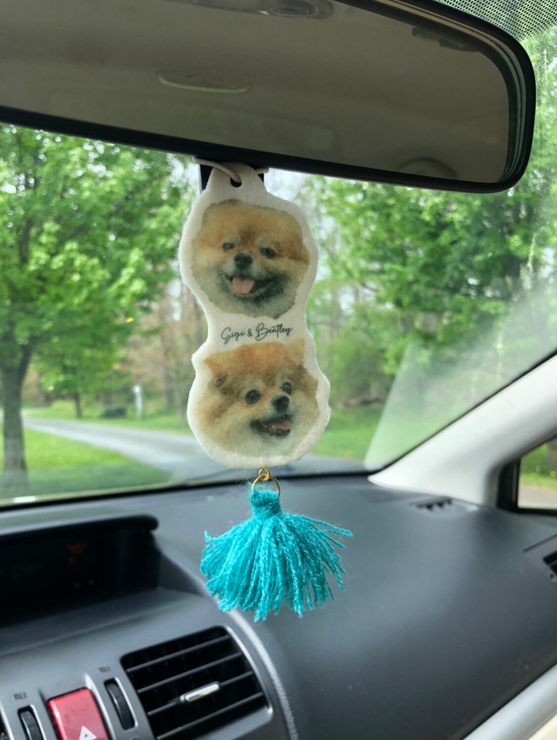 Custom Pet Photo Car Air Freshener Essential Oil Scent Personalized Dog ...