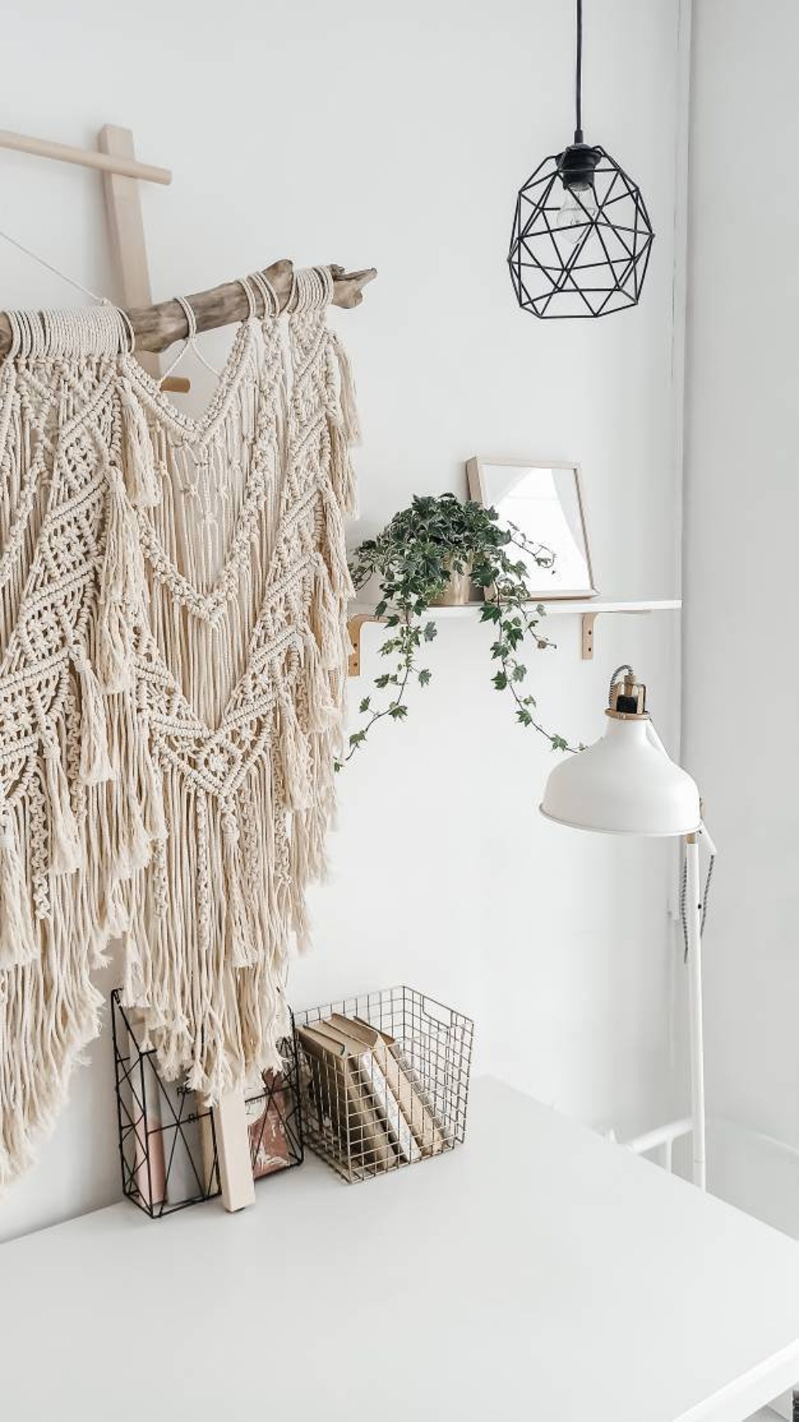 Extra large boho macrame Queen bed macrame headboard Macrame | Etsy