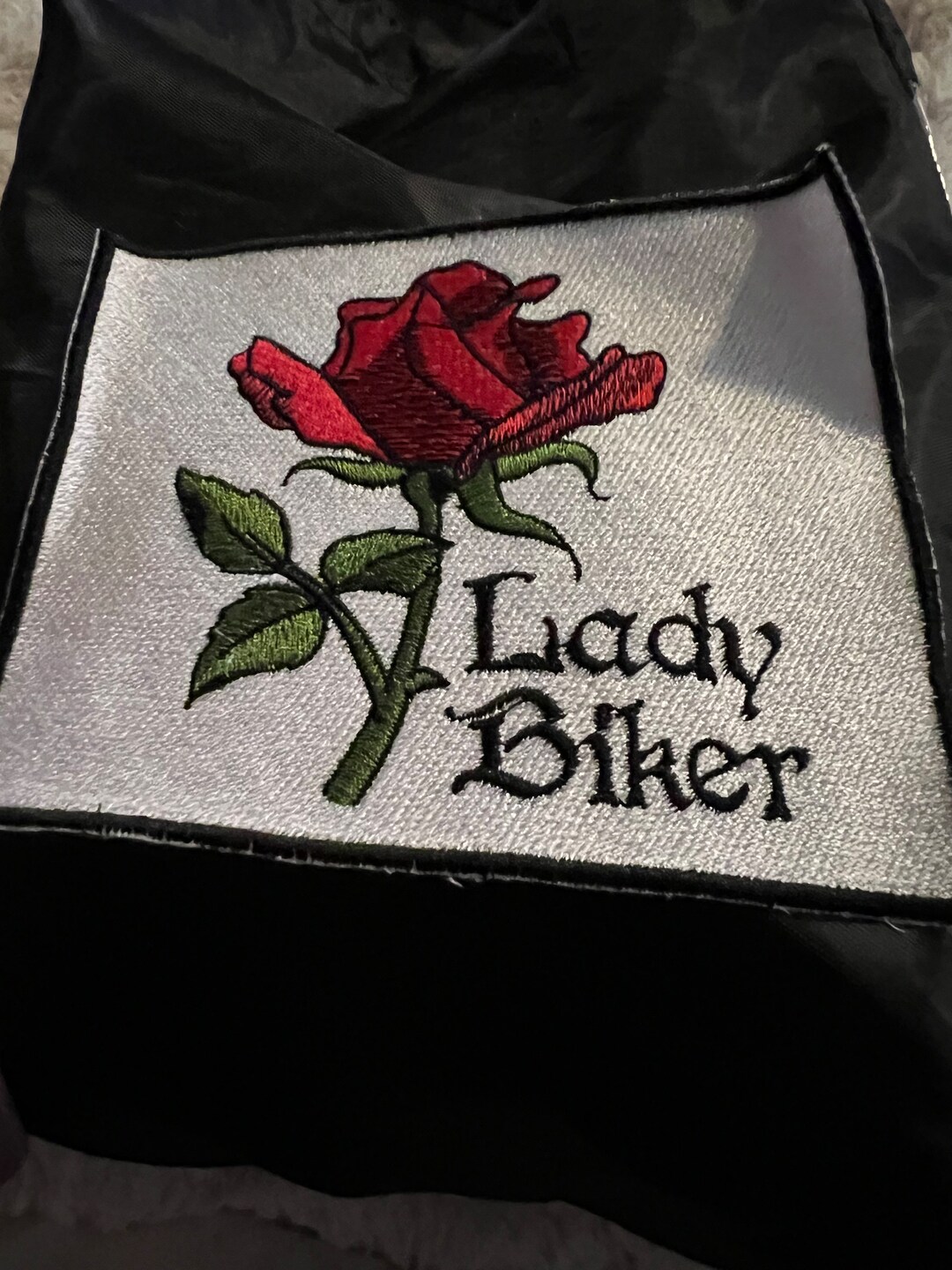 Large Lady Biker Rose Patch - Etsy