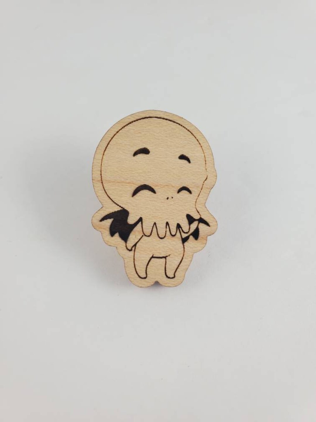 Cute Smiling Cthulhu Pin Wooden Button Lovecraft - Etsy
