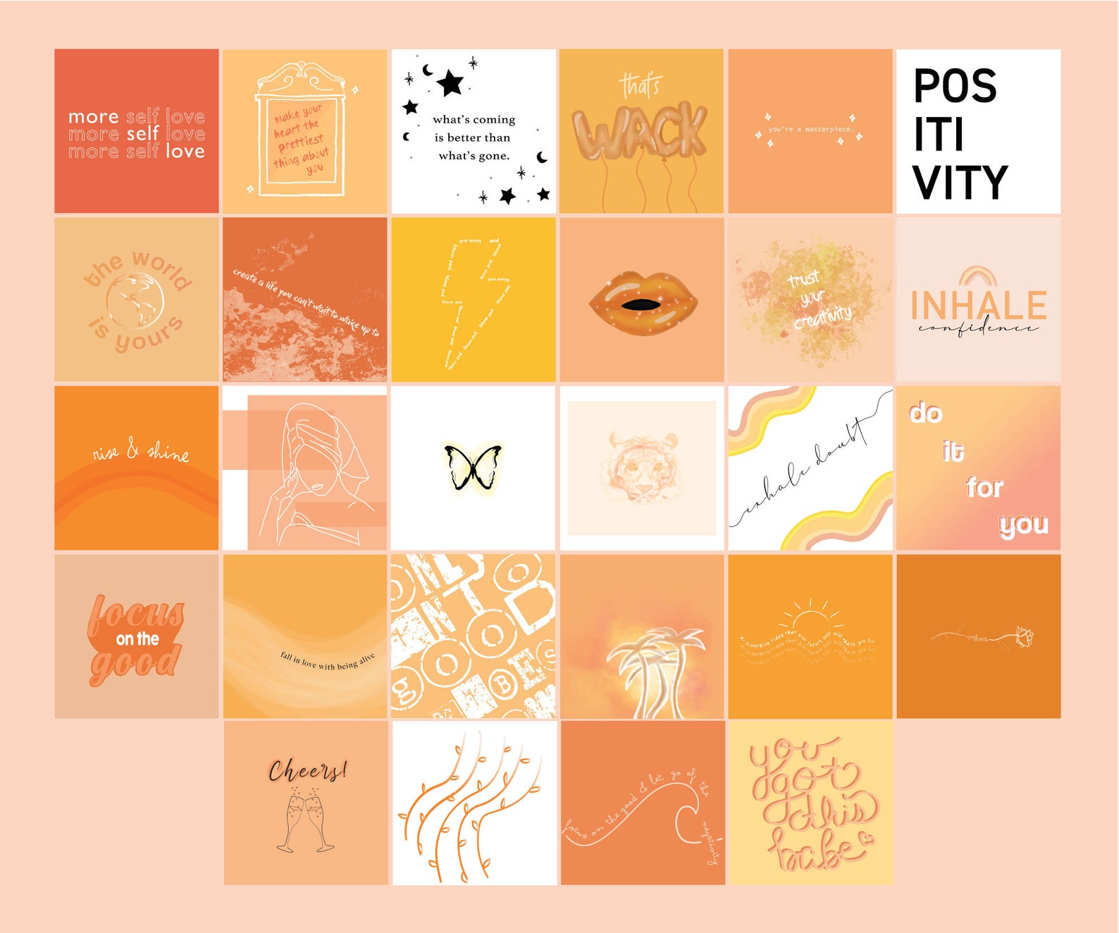 Personalized Wall Collage Kit Preset Warm Summer Aesthetic Etsy