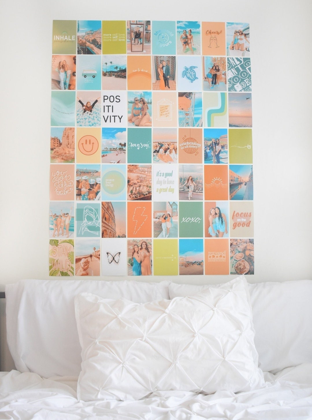 Personalized Wall Collage Kit Preset Beach Teal Orange Etsy