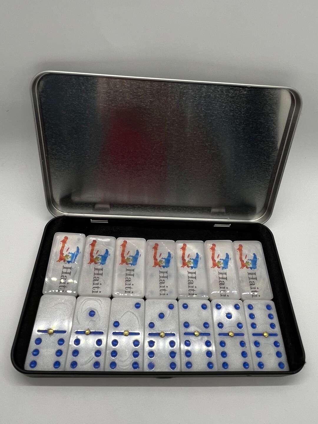 Haitian Flag Dominoes, Double 6 With Spinners - Etsy