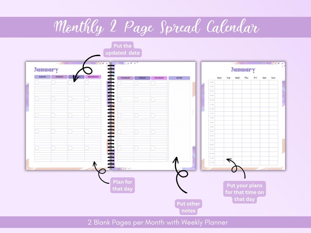 Purple Spring Break Planner - Etsy