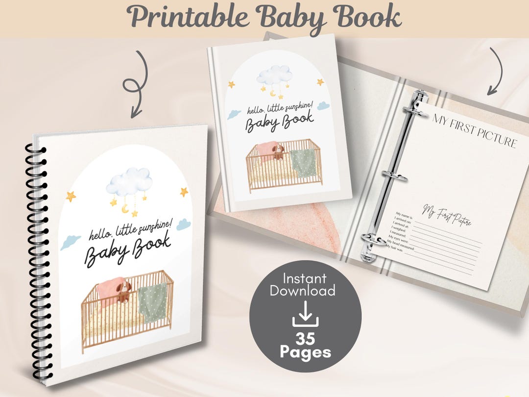 Printable Baby Memory Book: Milestone Journal & Scrapbook (PDF Download ...