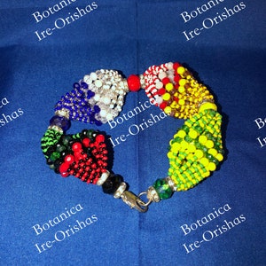 Ide/idde/ilde Palo Bandera De 18 Hilos Fino Cristal Religion YORUBA IFA ...