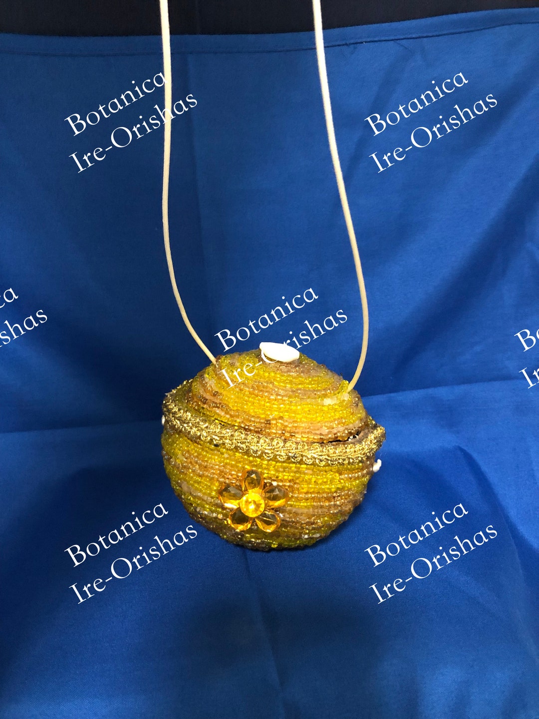 Guiro Guira Gourd Forrada En Cuentas Para Oshun Ochun Osun Tintillero ...