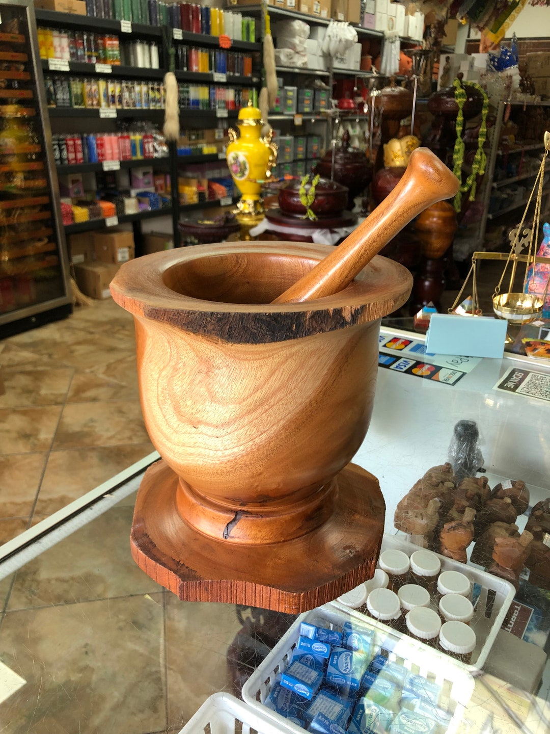 Mortero Grande En Madera - Etsy