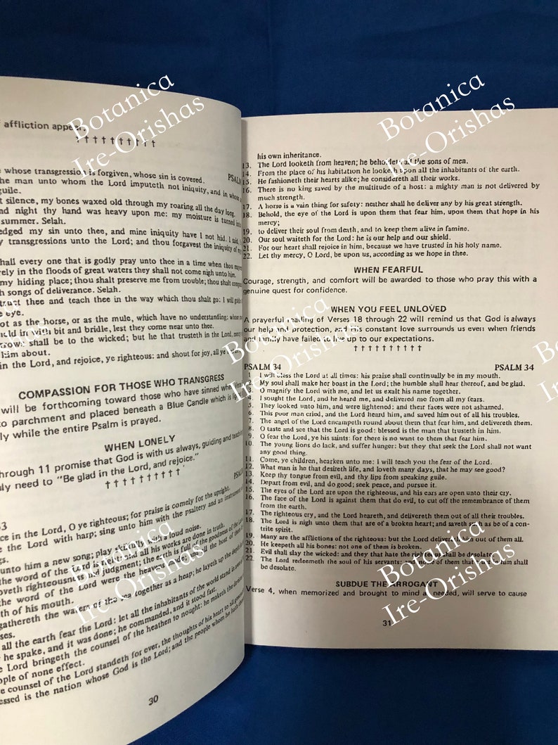 Book Powers of the Psalms Ifa Santeria Yoruba Santeria - Etsy