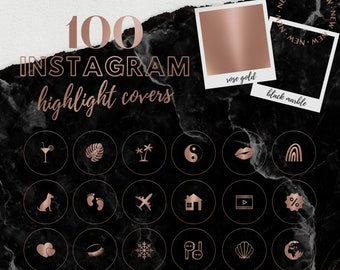 50 Gold and Black Instagram Highlight Covers Social Media - Etsy Canada
