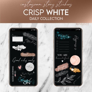 90 INSTAGRAM STORY STICKERS White Daily Collection | Etsy