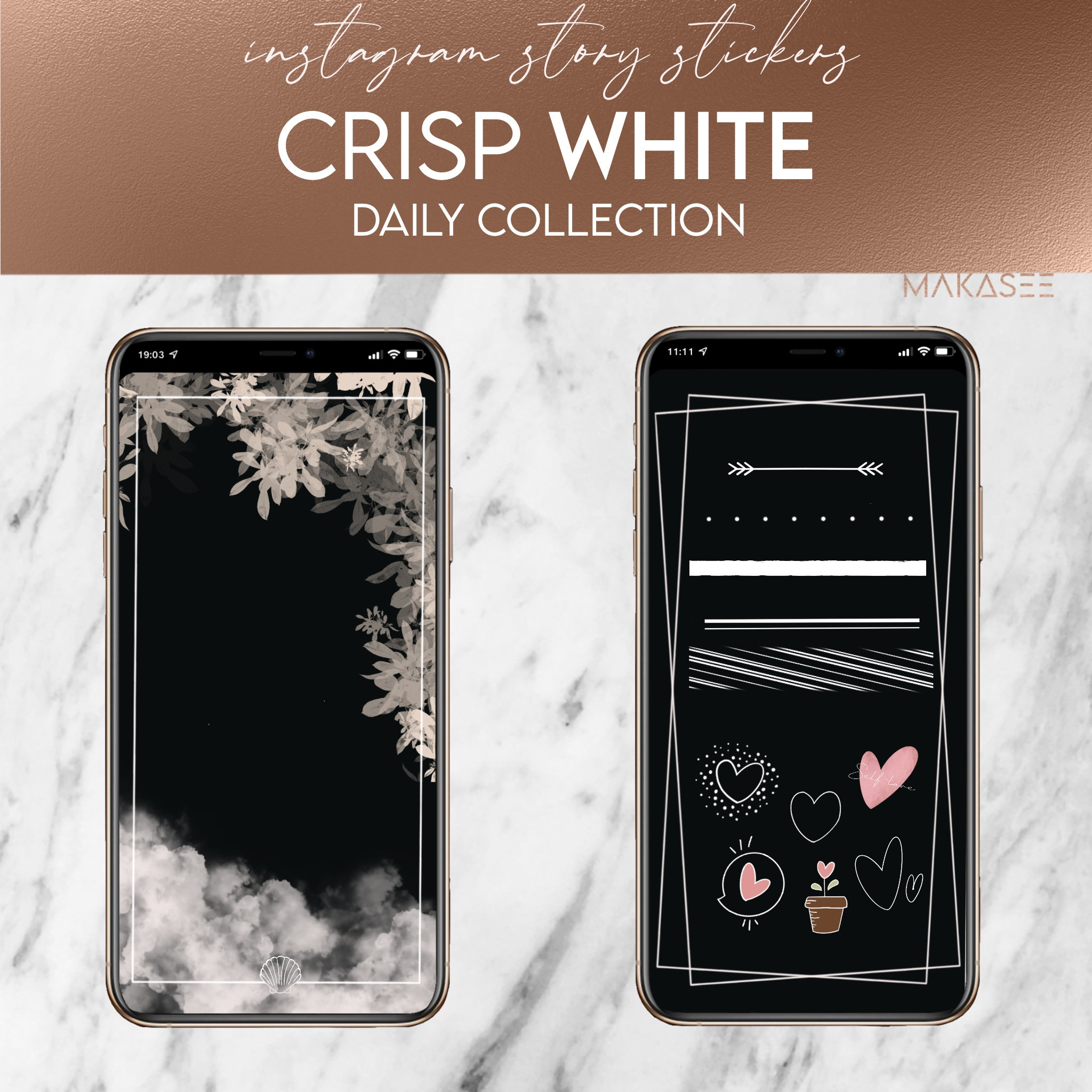 90 INSTAGRAM STORY STICKERS || White Daily Collection | Instagram Story ...