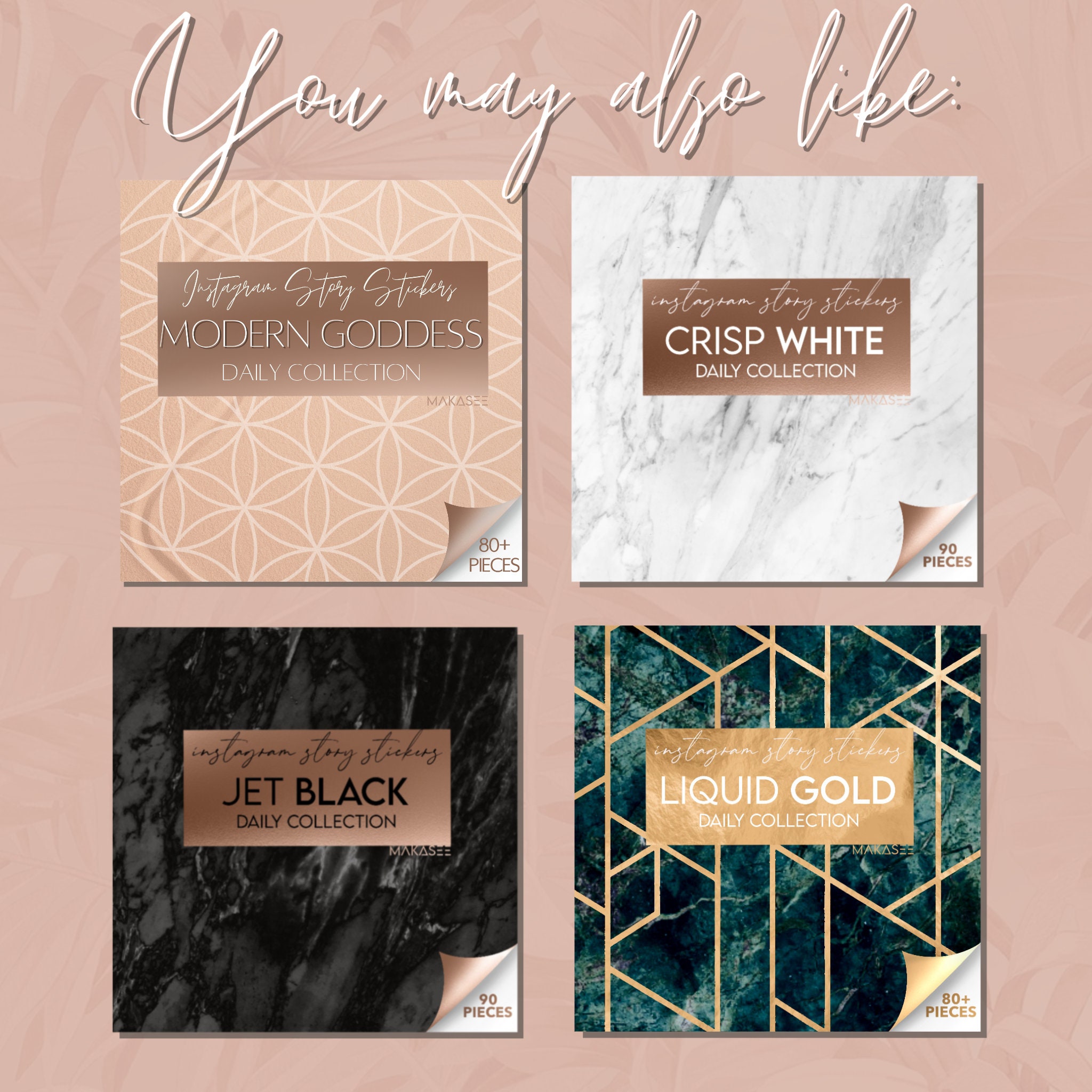 80+ ROSE GOLD STICKERS || Rose Gold Daily Collection | Instagram Story ...