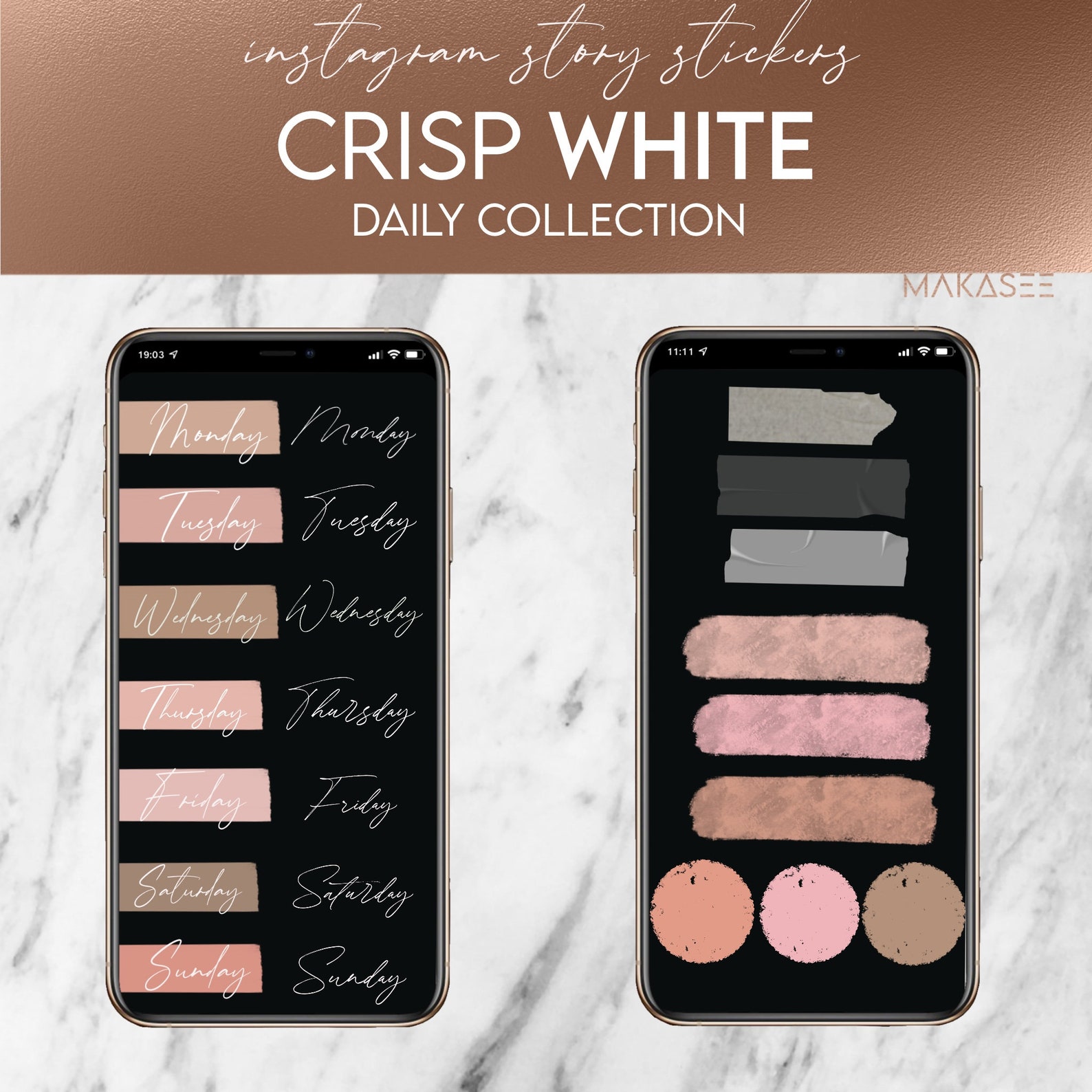 90 INSTAGRAM STORY STICKERS White Daily Collection | Etsy