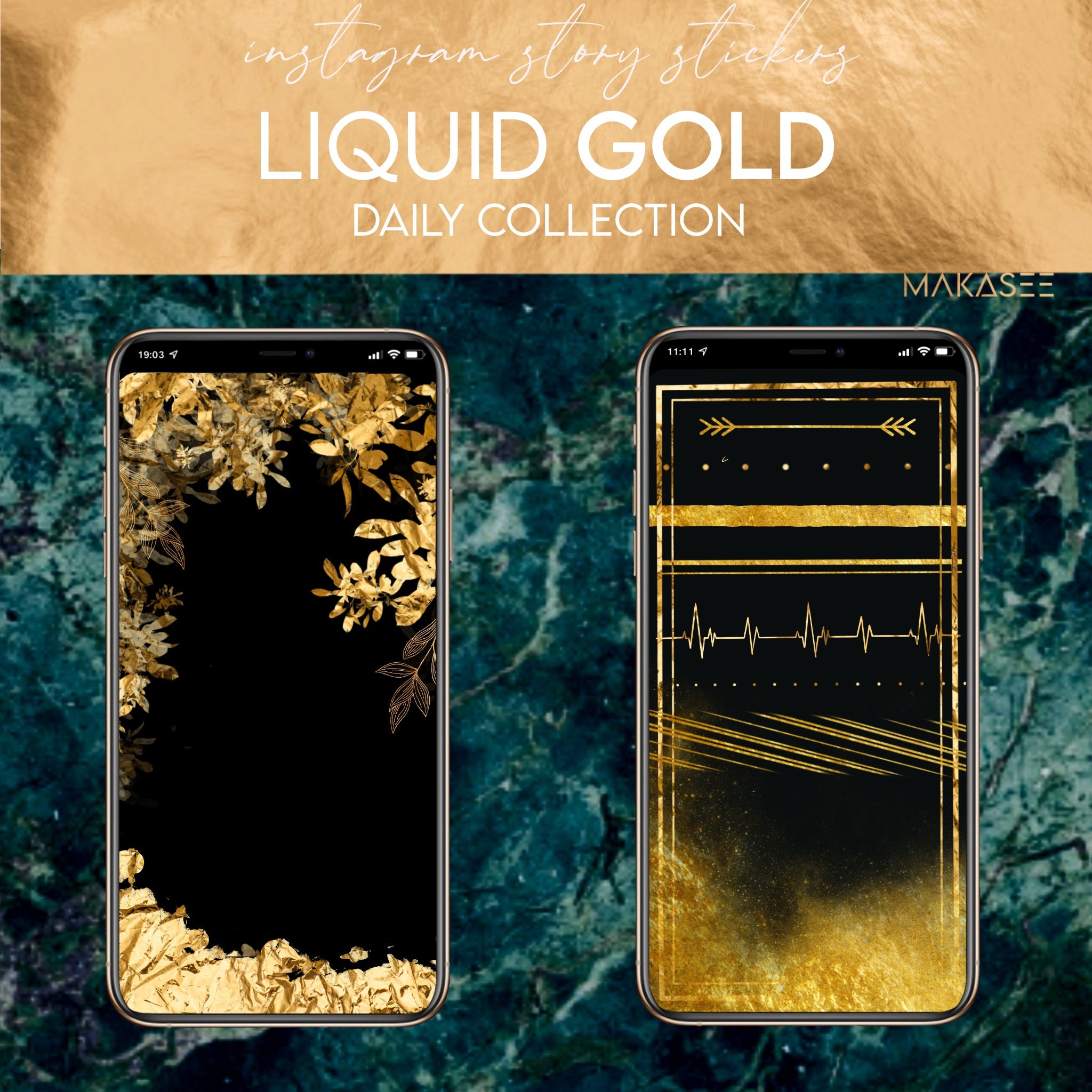 80+ INSTAGRAM STORY AUFKLEBER || Gold Daily Collection | Instagram ...