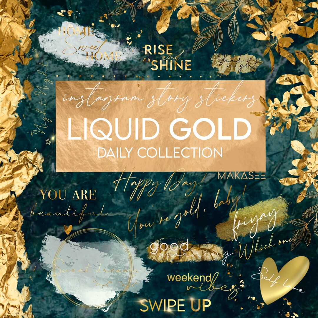80+ INSTAGRAM STORY AUFKLEBER || Gold Daily Collection | Instagram ...