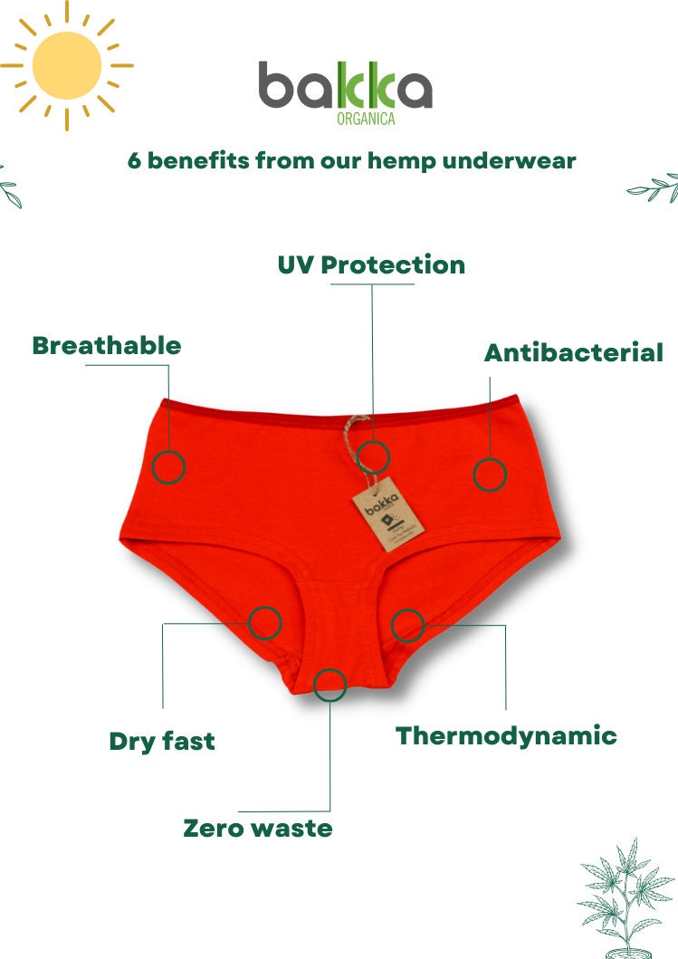 Red Candy Hemp Boxers, Hemp Organic Cotton Underwear Women, Comfortable ...
