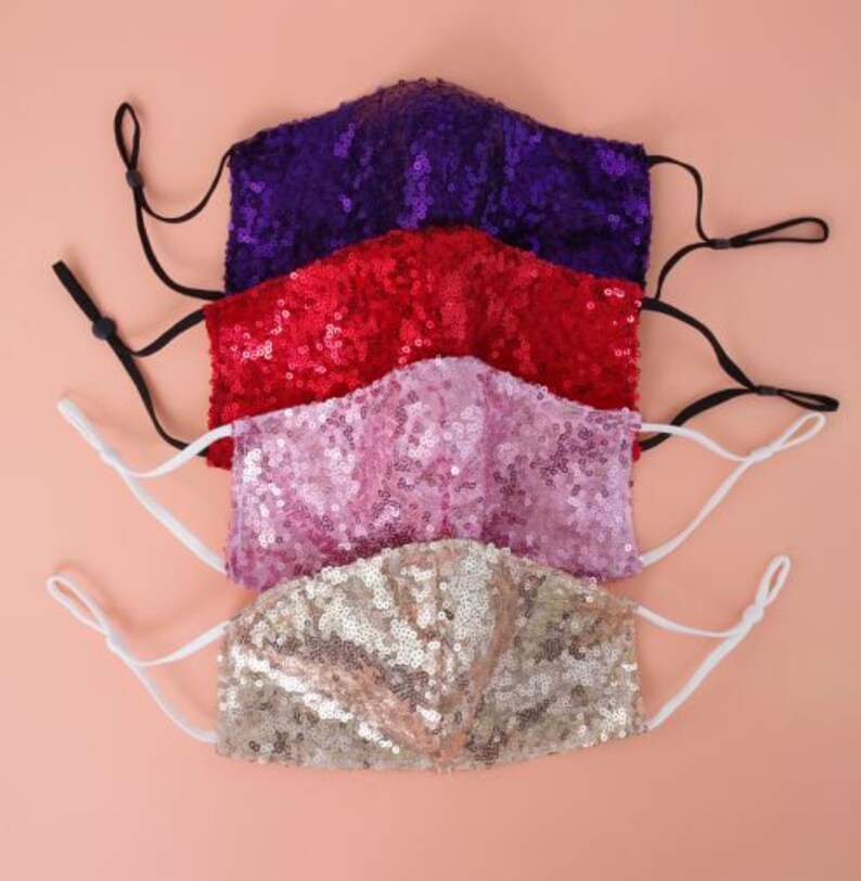 Red Sequin Face Mask Sequin Face Mask Face Mask With Nose | Etsy