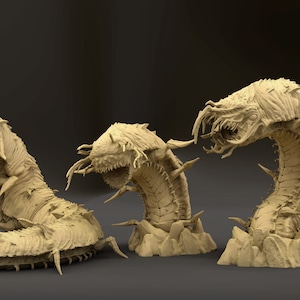 Carrion Crawler Earth Tremor Worm Monster 3D Resin Printed Miniatures ...