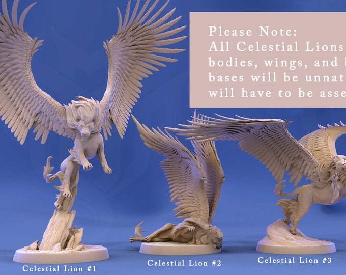 Celestial Winged Lion 3D Resin Printed Miniatures Dungeons and Dragons ...