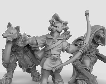 3D Printed Miniature: Kitsune Female Ranger Tabletop RPG - Etsy