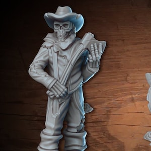 Undead Skeleton Cowboy 28mm 32mm D&D 3D Resin Print Miniature Dungeons ...