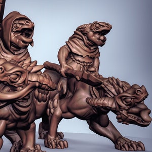 Kobolds on Riding Lizard Mounts 28mm or 32mm D&D 3D Resin Printed ...