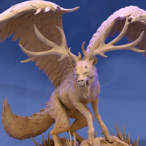 Peryton Evil Magical Beast 3D Resin 28mm Miniatures Dungeons - Etsy