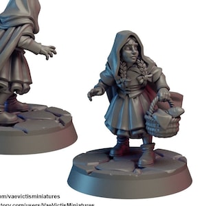 Little Red Riding Hood Dwarf Female 28mm 32mm D&D Miniature Dungeons ...