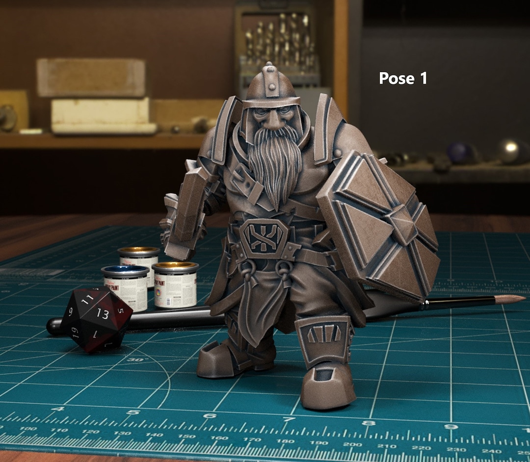 Dwarf Ironfist Guards Fighters 28mm or 32mm D&D Resin Miniature ...