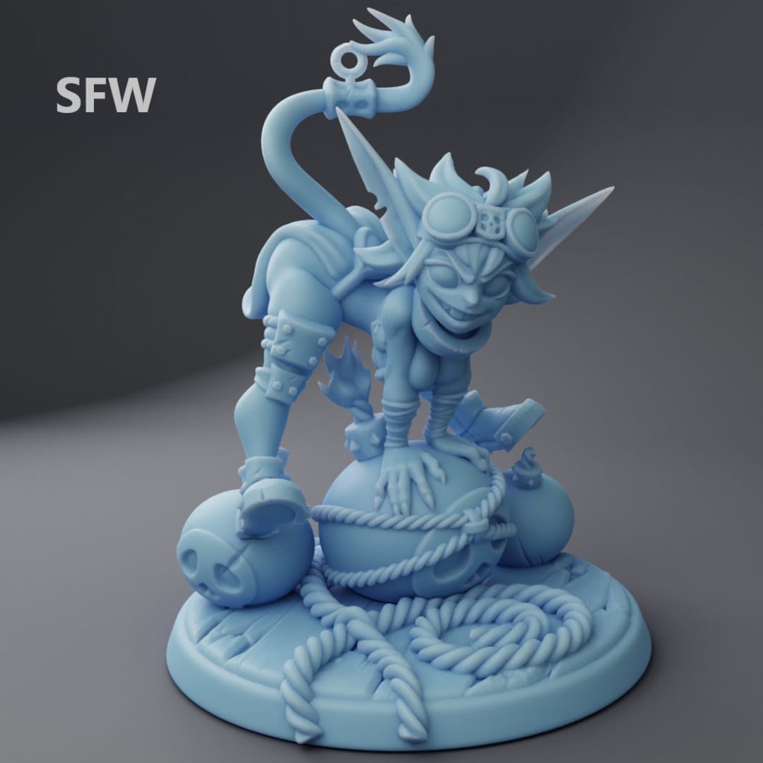 Sexy Bomb Goblin 28mm 32mm 54mm or 75mm Statue D&D Resin Miniature Dungeons and Dragons ...