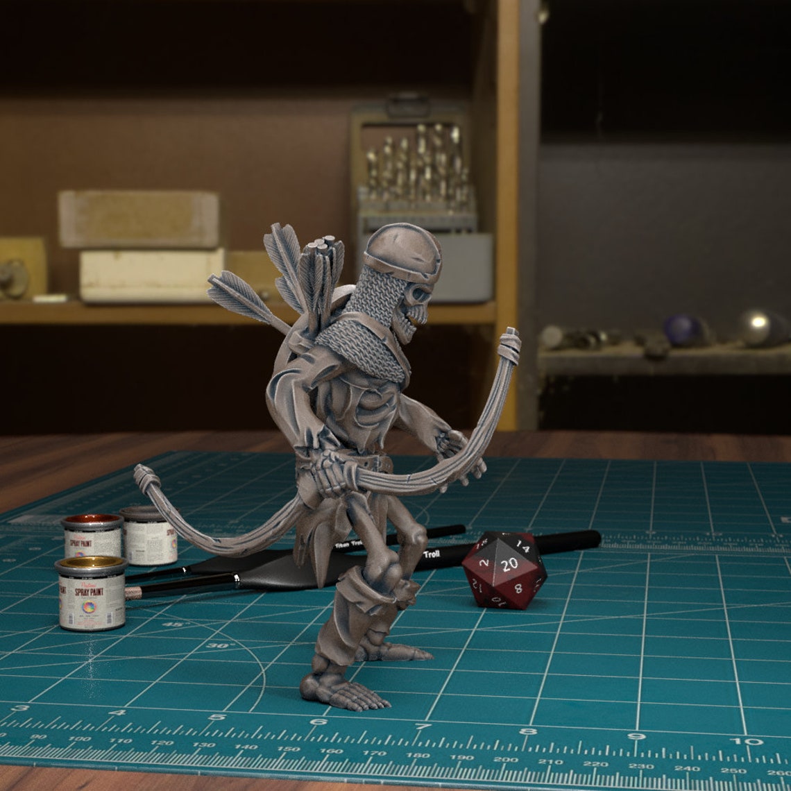 Skeleton Archers 28mm or 32mm Resin Minis D&D Dungeons and Dragons ...